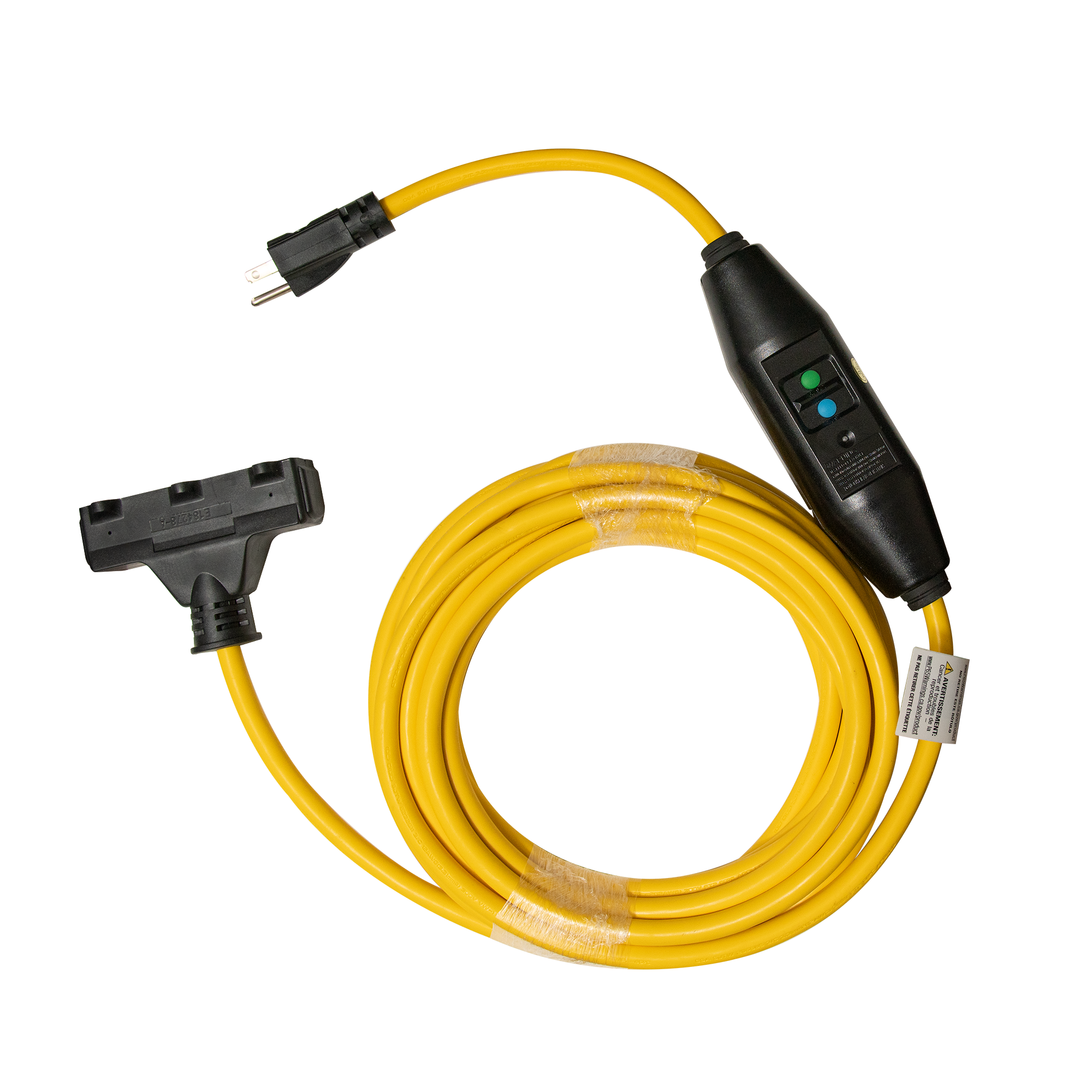 15 Amp, Auto Reset, Inline GFCI 25' Tri-Tap Connector PGFI-A040KY-TT25 ...